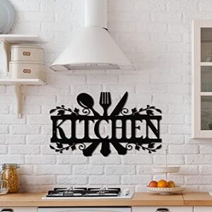 Kitchen Metal Sign, Kitchen Signs Wall Decor Rustic Metal Kitchen Decor Sign, Country Farmhouse Decoration for Mardi Gras Easter Your Home, Kitchen, or Dining Room, 14 x 8.8 Inches (Classic Style)