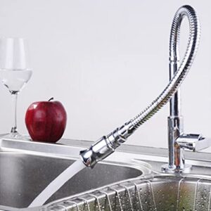 Inchant Outdoor Kitchen Sink Faucet - 360° Rotatable Single Hole Single Handle Cold Water Kitchen Faucet Flexible Neck Laundry Room Tap Bar Garden Outdoor Faucet, Deck Mount Chrome Finish