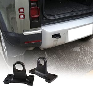 aluminum alloy iron rear bumper tow hook rescue accessories 2pcs for land rover defender 110 2020-2022 (black)