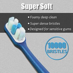 Mident Extra Soft Toothbrush for Sensitive Gums and Teeth, Newly Upgraded 10000 Bristles Micro Nano Manual Toothbrush,Ultra Soft Toothbrushes for Adult, Pregnancy and Junior (4 Pack)