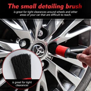 Carsgood Car Wheel Brush Set (4 Pack) - Synthetic Wool Rim Brush, Car Cleaning Brush, Car Detailing Brushes, Soft Washing Brushes for Cleaning Tires