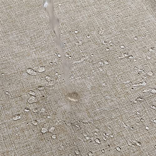 SUMGAR Linen Shower Curtain Tan Farmhouse Rustic Polyester Fabric Cloth Hotel Luxury Heavy Duty Textured Thick Neutral Taupe Elegant Washable Bathroom Curtains Sets with Hooks -72" x 72"