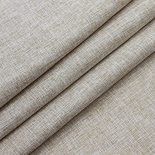 SUMGAR Linen Shower Curtain Tan Farmhouse Rustic Polyester Fabric Cloth Hotel Luxury Heavy Duty Textured Thick Neutral Taupe Elegant Washable Bathroom Curtains Sets with Hooks -72" x 72"