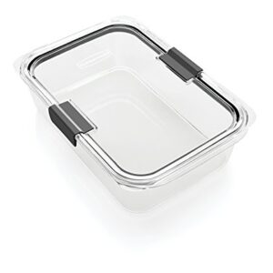 Rubbermaid Brilliance Food Storage Container, BPA free Plastic, Medium, 3.2 Cup, 5 Pack, Clear & Brilliance Food Storage Container, Large, 9.6 Cup, Clear 1991158