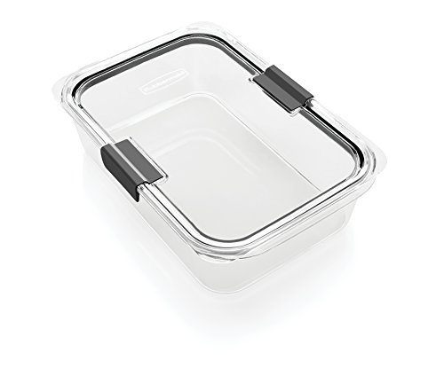 Rubbermaid Brilliance Food Storage Container, BPA free Plastic, Medium, 3.2 Cup, 5 Pack, Clear & Brilliance Food Storage Container, Large, 9.6 Cup, Clear 1991158