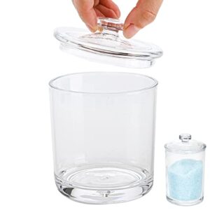 ZOOFOX Set of 4 Acrylic Apothecary Jars, 45 oz/ 30 oz/ 15 oz Clear Plastic Jar with Lid, Bathroom Vanity Laundry Container Holder for Candy, Cotton Swab Ball, Q-Tips, Bath Salt, Pods, Clothes Pins, Scent Boosters