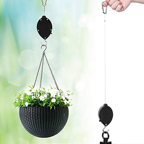 SH-RuiDu Plant Pulley Retractable Hanger,Heavy Duty Plant Flower Baskets Hooks for Baskets and Bird Feeder