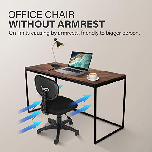 YSSOA Office Ergonomic Mesh Computer Chair with Wheels & Arms, Black with Lumbar Support