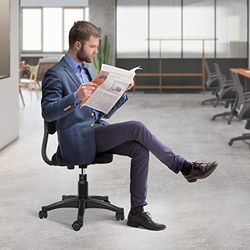 YSSOA Office Ergonomic Mesh Computer Chair with Wheels & Arms, Black with Lumbar Support