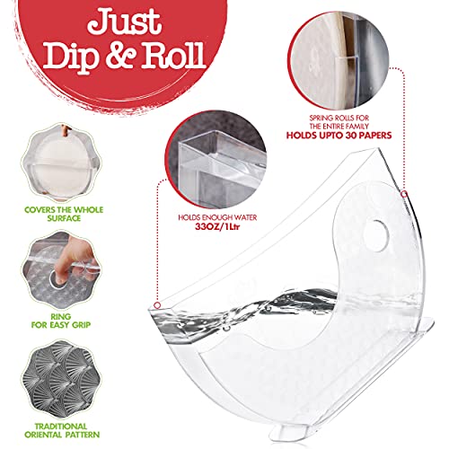 Rice Paper Water Bowl - Spring Roll Water Bowl, Rice Paper Holder for Rice Paper Wrappers for Spring Rolls, Summer Rolls. Spring Roll Maker, Banh trang holder (2 Pack)- Rice Paper Not Included