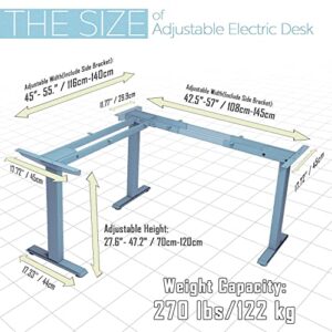 TOPSKY 3-Motor Electric Adjustable Standing and Sitting Computer Desk with 3 Legs for Home and Office 270lb Weight Capacity (Black Frame Only)