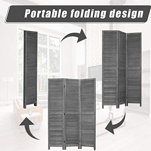 Room Dividers 3 Panel Partition Room Dividers 5.6 Ft Tall Privacy Wall Foldable Room Divider Privacy Screen Wood Screen Room Separator for Home Office Bedroom Restaurant , Gray