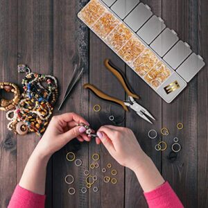 1014 Pieces Nail Dangle Charm Piercing Tool Hand Drill, Nail Charms 6 Sizes Jump Rings Connectors with Jump Ring Open Close Tool, Pliers and Tweezers for Jewelry Making Supplies