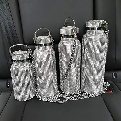 RBKLO Sparkling Rhinestone Insulated Bottle,Fashion Diamond Thermos Bottle,Bling Thermal Bottle Diamond Thermol,Thermos Cups for Hot Drinks Leakproof,Best Gift for Men Women (P, 500ML)