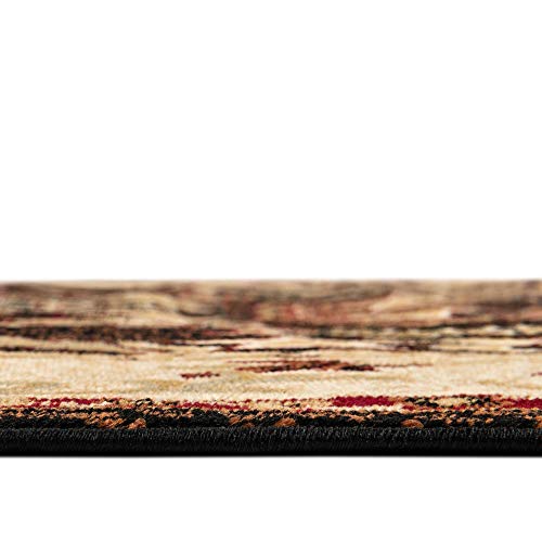 Rugs.com Pioneer Collection Rug – 4' x 6' Black Medium-Pile Rug Perfect for Living Rooms, Large Dining Rooms, Open Floorplans