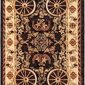 Rugs.com Pioneer Collection Rug – 4' x 6' Black Medium-Pile Rug Perfect for Living Rooms, Large Dining Rooms, Open Floorplans