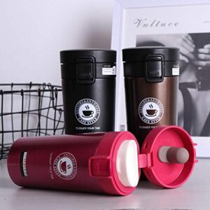 XXHH 380ML 304Food grade stainless steel linerThermos Coffee Mug Double Wall Stainless Steel Tumbler Vacuum Flask bottle thermo Tea mug Travel thermos mug Thermocup. (Black)