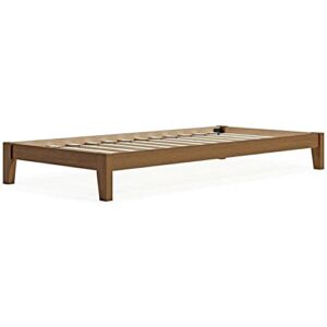 Signature Design by Ashley Tannally Modern Wood Youth Platform Bed Frame, Twin, Light Brown