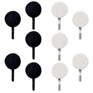 gaweb clothes hanger, 10pcs mini plastic home hotel apartment bathroom kitchen strong adhesion wall door hanger hook - white + black