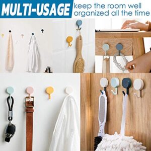 Gaweb Clothes Hanger, 10Pcs Mini Plastic Home Hotel Apartment Bathroom Kitchen Strong Adhesion Wall Door Hanger Hook - White + Black