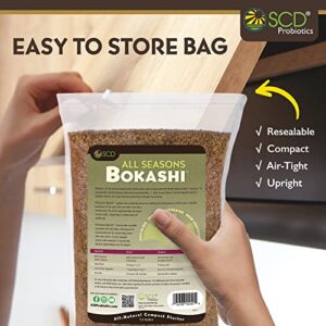 All Seasons Bokashi Compost Starter 5 lbs (2 Gallon) - Dry Bokashi Bran for Kitchen Compost Bin - Compost Food & Pet Waste Quickly & Easily with Low Odor by SCD Probiotics