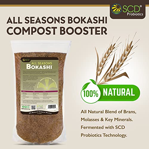 All Seasons Bokashi Compost Starter 5 lbs (2 Gallon) - Dry Bokashi Bran for Kitchen Compost Bin - Compost Food & Pet Waste Quickly & Easily with Low Odor by SCD Probiotics