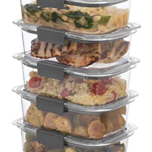 Rubbermaid Brilliance Pantry Organization & Food Storage Containers, Set of 10 (20 Pieces Total) & Brilliance Food Storage Container, BPA free Plastic, Medium, 3.2 Cup, 5 Pack, Clear