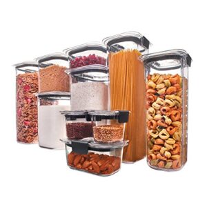 Rubbermaid Brilliance Pantry Organization & Food Storage Containers, Set of 10 (20 Pieces Total) & Brilliance Food Storage Container, BPA free Plastic, Medium, 3.2 Cup, 5 Pack, Clear