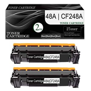 2-pack (black) 48a | cf248a compatible toner cartridge replacement for hp pro m15a (w2g50a) m15w (w2g51a) m28a (w2g54a) m28w (w2g55a) m30w (y5s54a) m31w (y5s55a) printer toner cartridge.