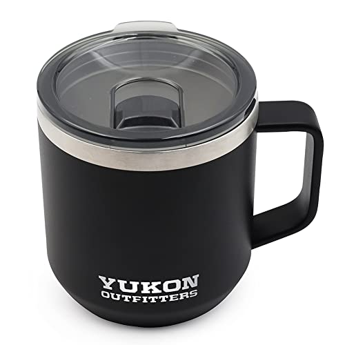 Yukon Outfitters Outdoor Camping Active Stainless Steel Freedom 16 oz Coffee Mug, Black