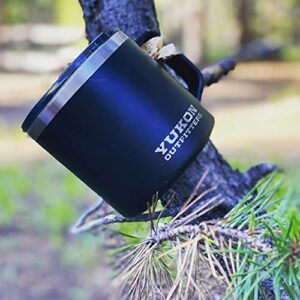 Yukon Outfitters Outdoor Camping Active Stainless Steel Freedom 16 oz Coffee Mug, Black