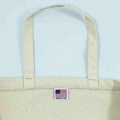 Made in USA Extra Large Canvas Reusable Shopping Grocery Tote Bags 2 Pack