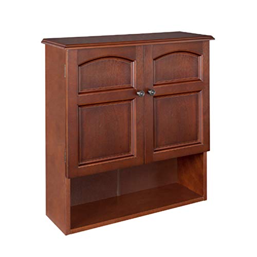 Thaweesuk Shop New Mahogany Classic Medicine Cabinet Organizer Storage Shelf Doors Bathroom Wall Mount Kitchen Drawers Cupboard Floor Rack Toilet Wooden Wood 8" L x 22.25" W x 25" H of Set