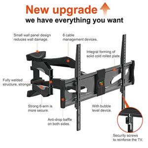 Full Motion TV Wall Mount for Most 40-75 Inch TVs, TV Mount with Dual Swivel Articulating Arms Extension Tilt Rotation and 6 Cable Management, Max VESA 600x400mm, Holds up to 99 lbs