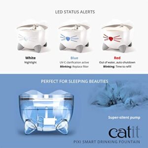 Catit PIXI Smart Water Fountain – Automatic Cat Drinking Fountain with UV-C Clarifier Light and App Support