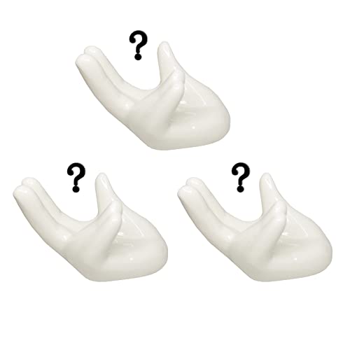 MaoYaMao Set of 3 Creative Ceramic Hand Shaped Egg Cup Holder Porcelain Egg Cup Easter Egg Display Stand for Hard Boiled Eggs Breakfast Table Kitchen Gift(White)