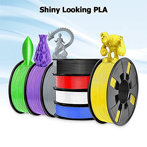 8 Pack PLA 3D Printer Filament, Dveda 1.75mm PLA 3D Printing Filament in Total 2KG, 8 Colors Dimensional Accuracy +/- 0.03 mm Widely Compatible for 3D Printing