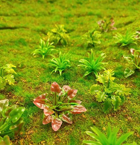 90pcs Mini Model Trees Plants Flowers Green Shrubs Bush Model, Aritificial Plants Model Train Scenery Architecture Flower Model Scenery