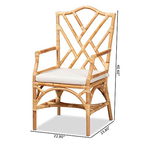 Baxton Studio Delta Chairs, Natural/White