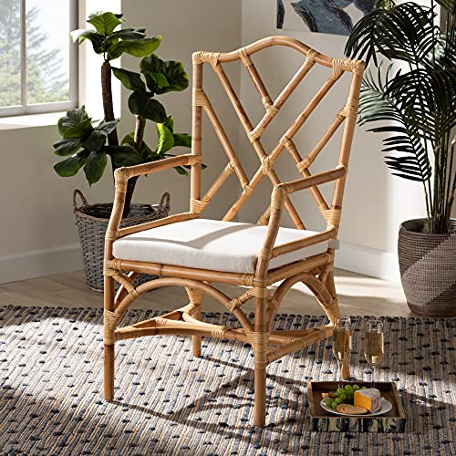 Baxton Studio Delta Chairs, Natural/White