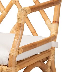 Baxton Studio Delta Chairs, Natural/White