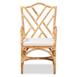 Baxton Studio Delta Chairs, Natural/White