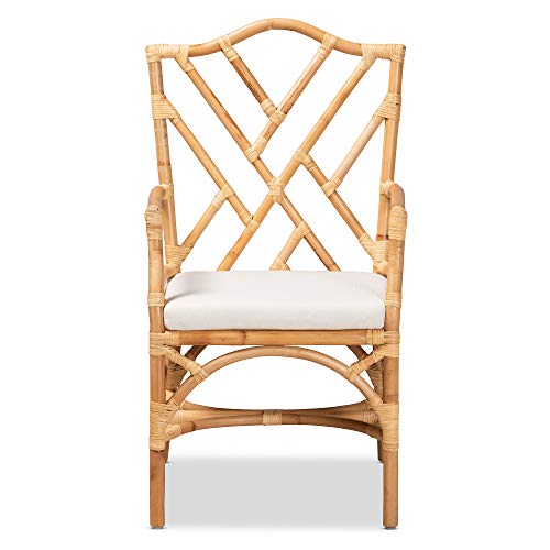 Baxton Studio Delta Chairs, Natural/White