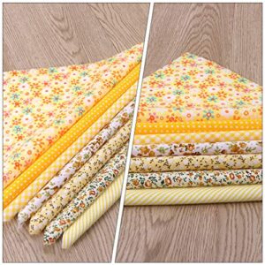 Healifty Fabric 7pcs Cotton Patchwork Bundle Squares Patchwork Lint Different Designs for DIY Sewing Quilting Scrapbooking Yellow Quilting Quilting Quilting Fabric