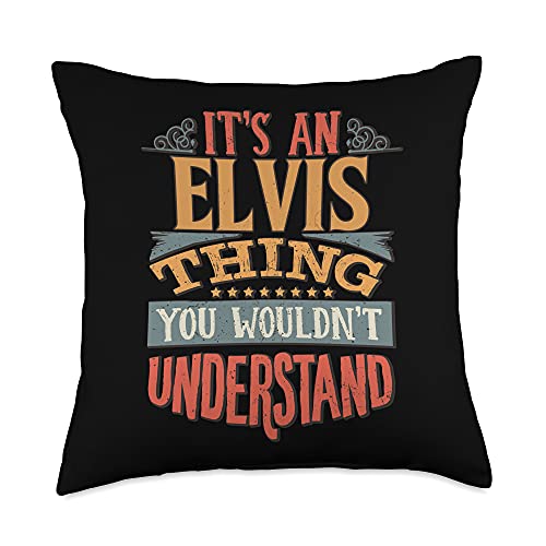 Funny Name Gifts By Maria Elvis Name Throw Pillow, 18x18, Multicolor