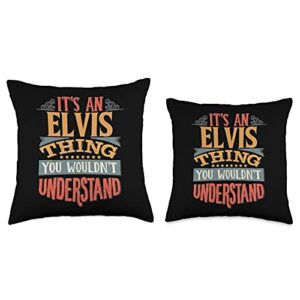 Funny Name Gifts By Maria Elvis Name Throw Pillow, 18x18, Multicolor