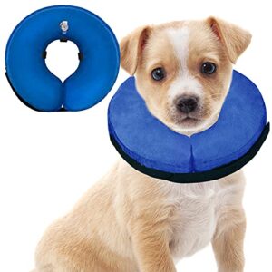 soft dog cone collar for large medium small dogs and cats after surgery, inflatable dog neck donut collar,inflatable cat cone collar,e-collar for dogs recovery, dog cones alternative (medium, blue)