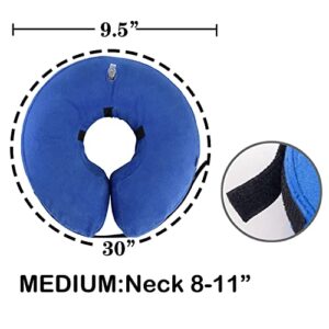 Soft Dog Cone Collar for Large Medium Small Dogs and Cats After Surgery, Inflatable Dog Neck Donut Collar,Inflatable Cat Cone Collar,E-Collar for Dogs Recovery, Dog Cones Alternative (Medium, Blue)