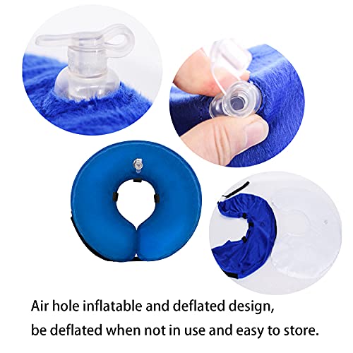 Soft Dog Cone Collar for Large Medium Small Dogs and Cats After Surgery, Inflatable Dog Neck Donut Collar,Inflatable Cat Cone Collar,E-Collar for Dogs Recovery, Dog Cones Alternative (Medium, Blue)