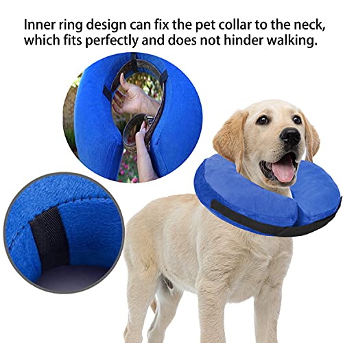 Soft Dog Cone Collar for Large Medium Small Dogs and Cats After Surgery, Inflatable Dog Neck Donut Collar,Inflatable Cat Cone Collar,E-Collar for Dogs Recovery, Dog Cones Alternative (Medium, Blue)